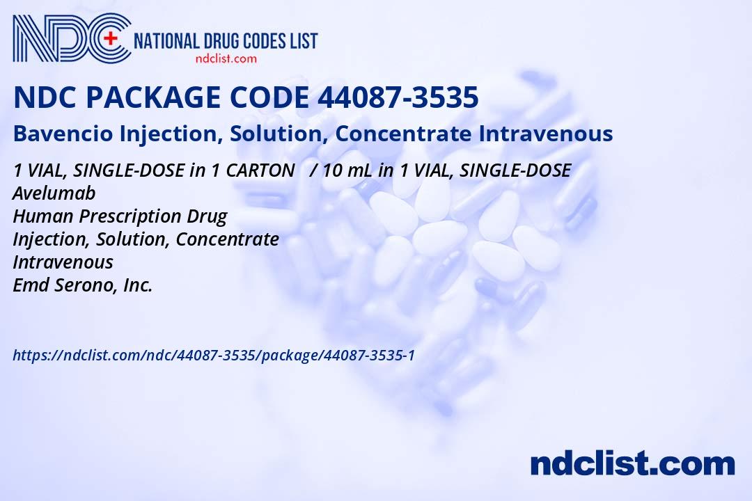 NDC Package 44087-3535-1 Bavencio Injection, Solution, Concentrate ...