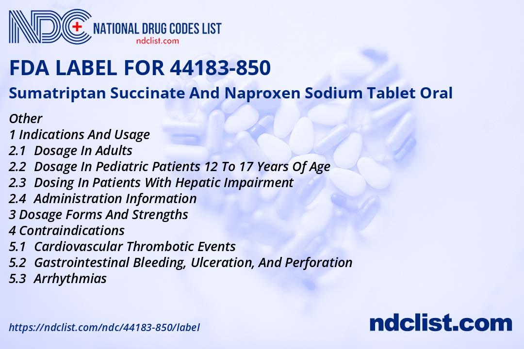 FDA Label for Sumatriptan Succinate And Naproxen Sodium Tablet Oral ...
