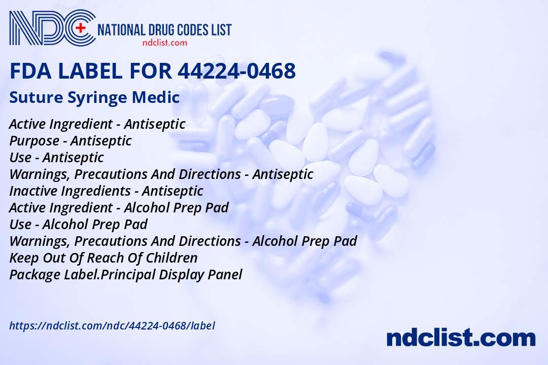 FDA Label for Suture Syringe Medic - Indications, Usage & Precautions