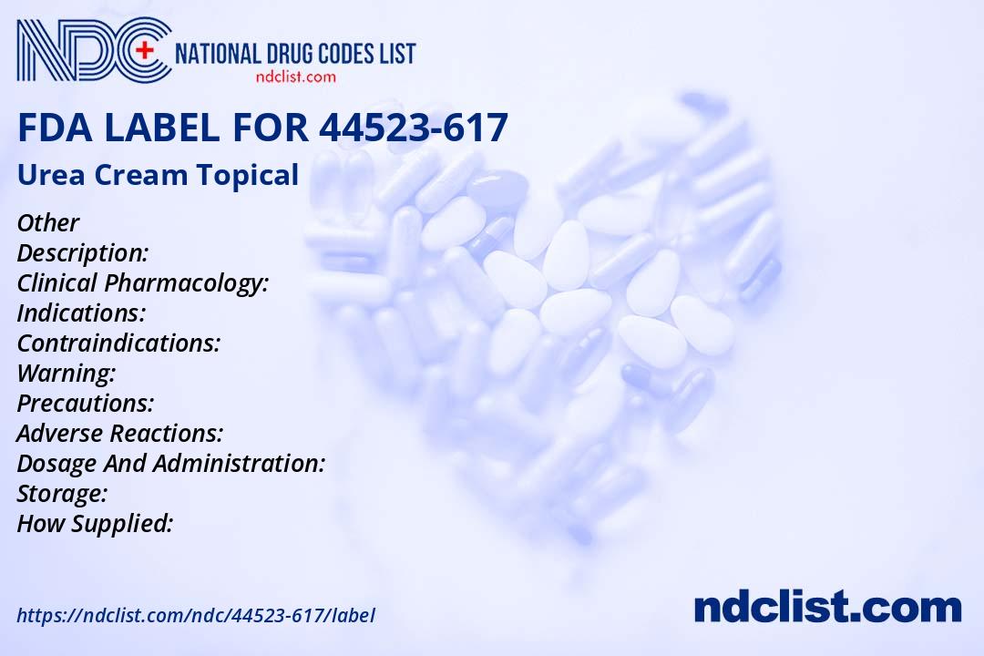 FDA Label for Urea Cream Topical - Indications, Usage & Precautions
