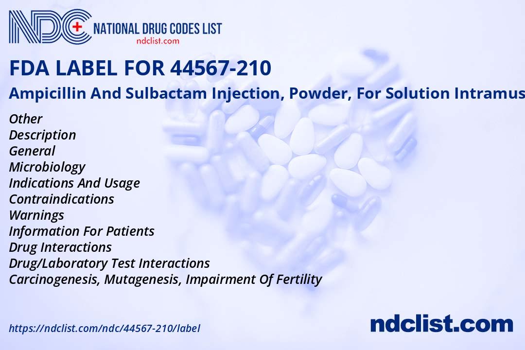 FDA Label for Ampicillin And Sulbactam Injection, Powder, For Solution ...