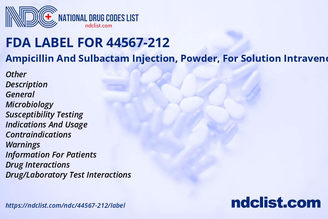 FDA Label for Ampicillin And Sulbactam Injection, Powder, For Solution ...