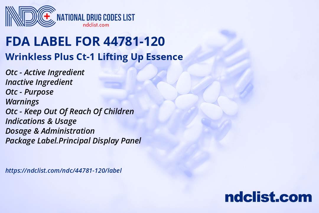 Wrinkless Plus - FDA Label NDC 44781-120