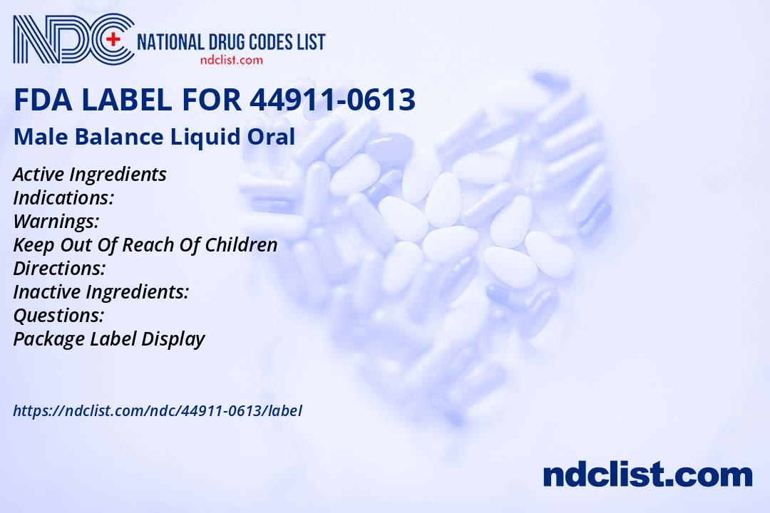 FDA Label for Male Balance Liquid Oral - Indications, Usage & Precautions