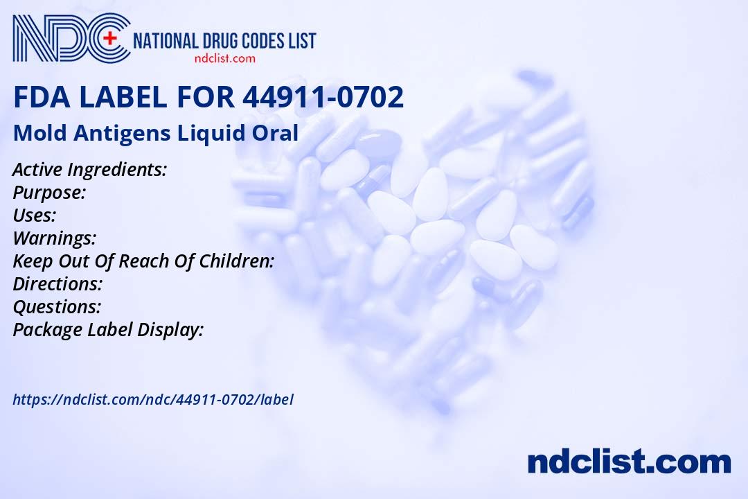 Mold Antigens Liquid- FDA Label NDC44911-0702