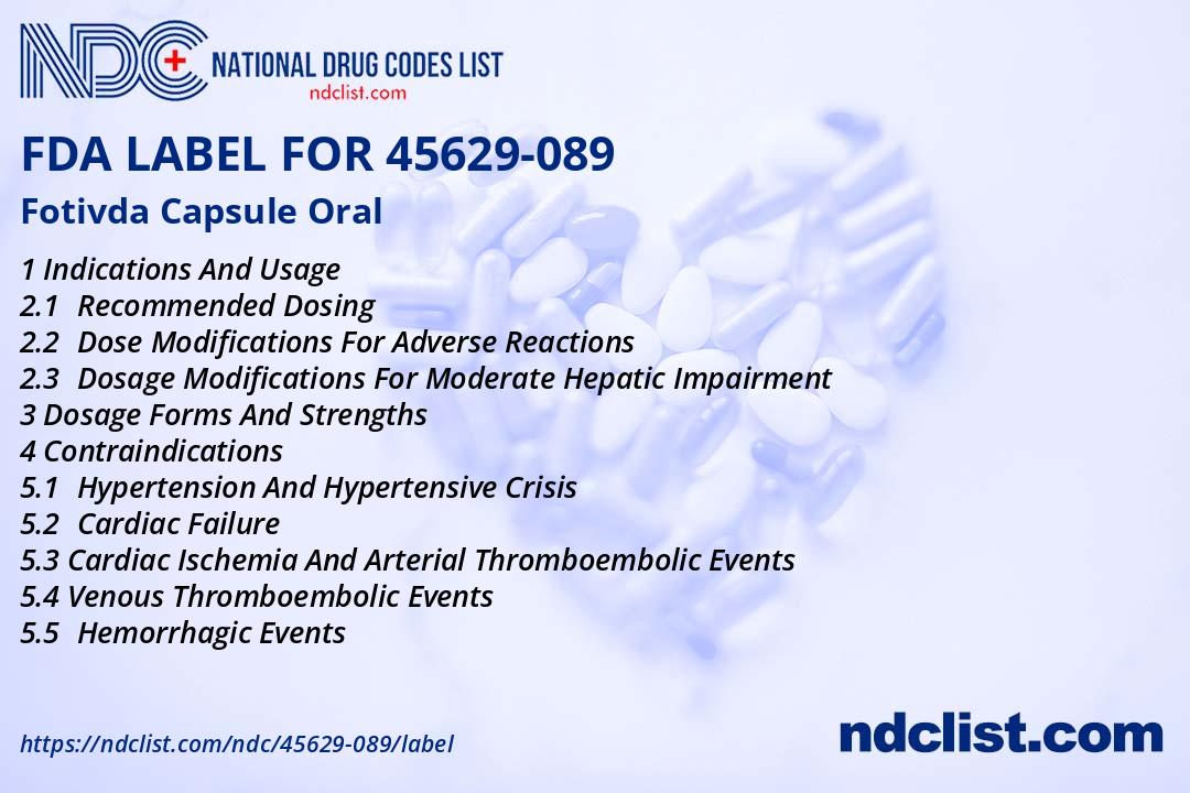 FDA Label for Fotivda Capsule Oral - Indications, Usage & Precautions