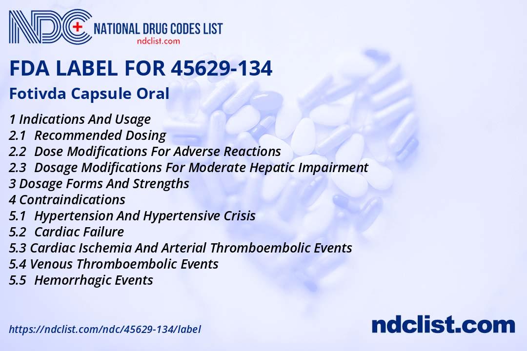 FDA Label for Fotivda Capsule Oral - Indications, Usage & Precautions