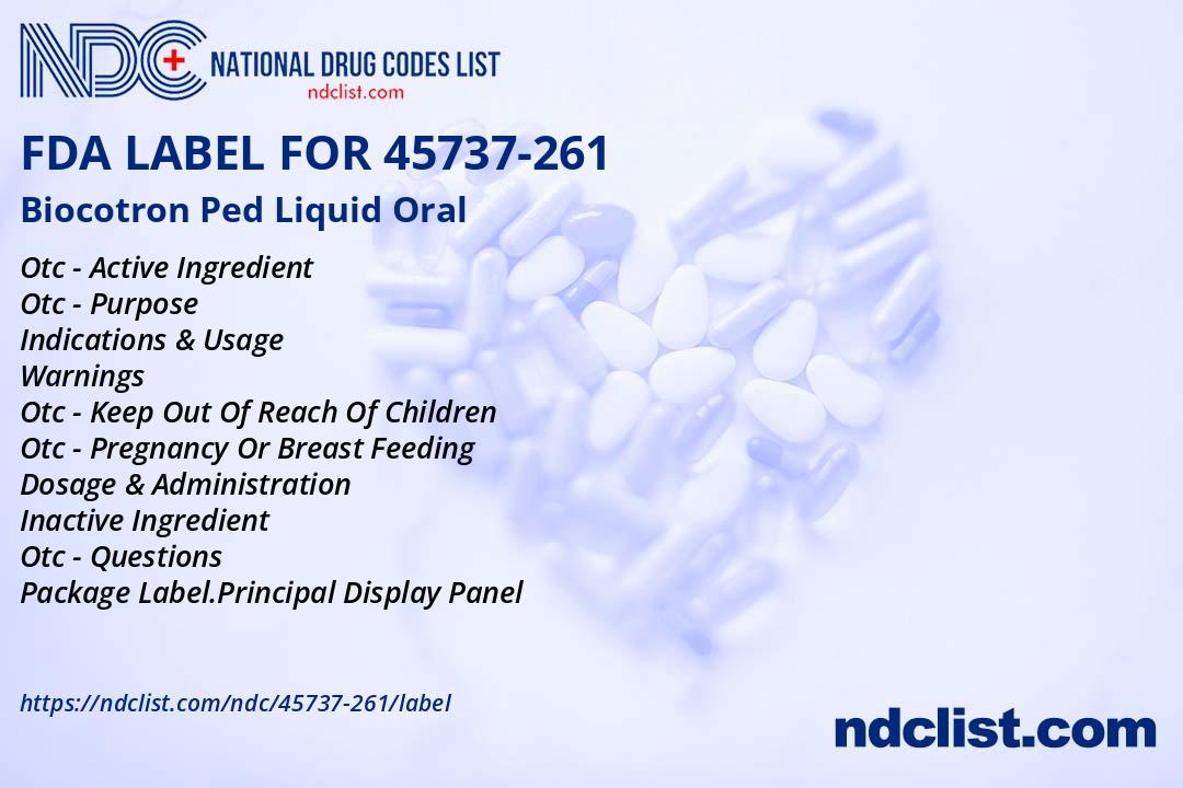 FDA Label for Biocotron Ped Liquid Oral - Indications, Usage & Precautions