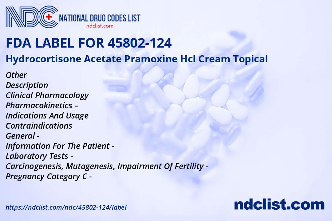 Hydrocortisone Acetate Pramoxi FDA Label - NDC 45802-124