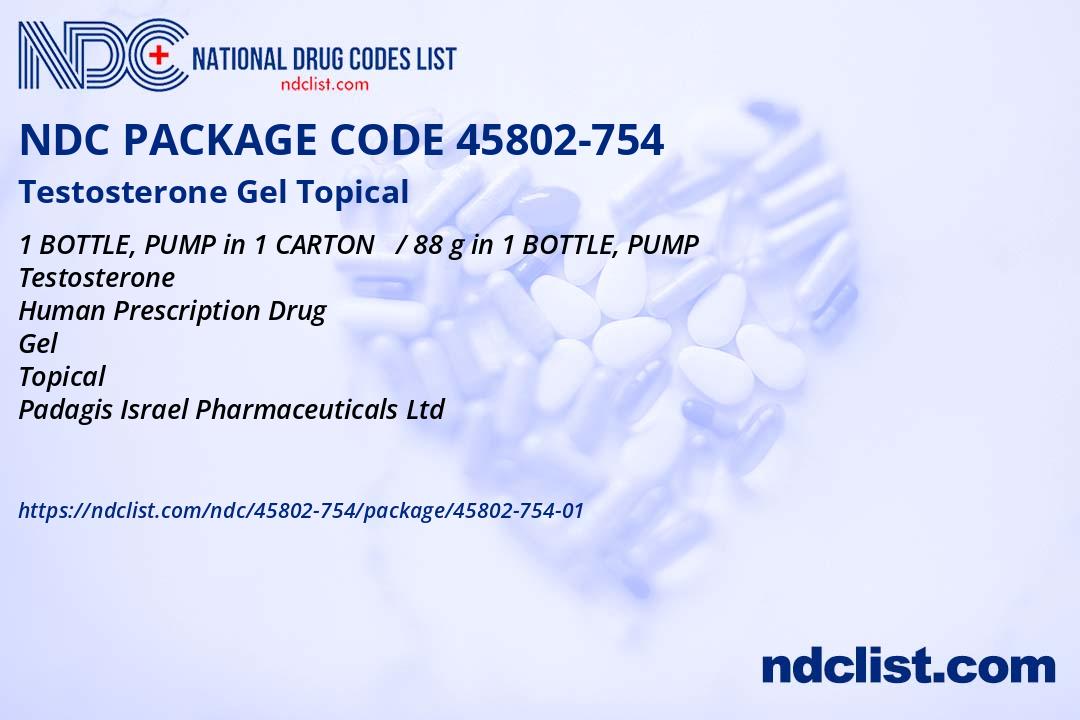 Testosterone Gel NDC Package 45802-754-01