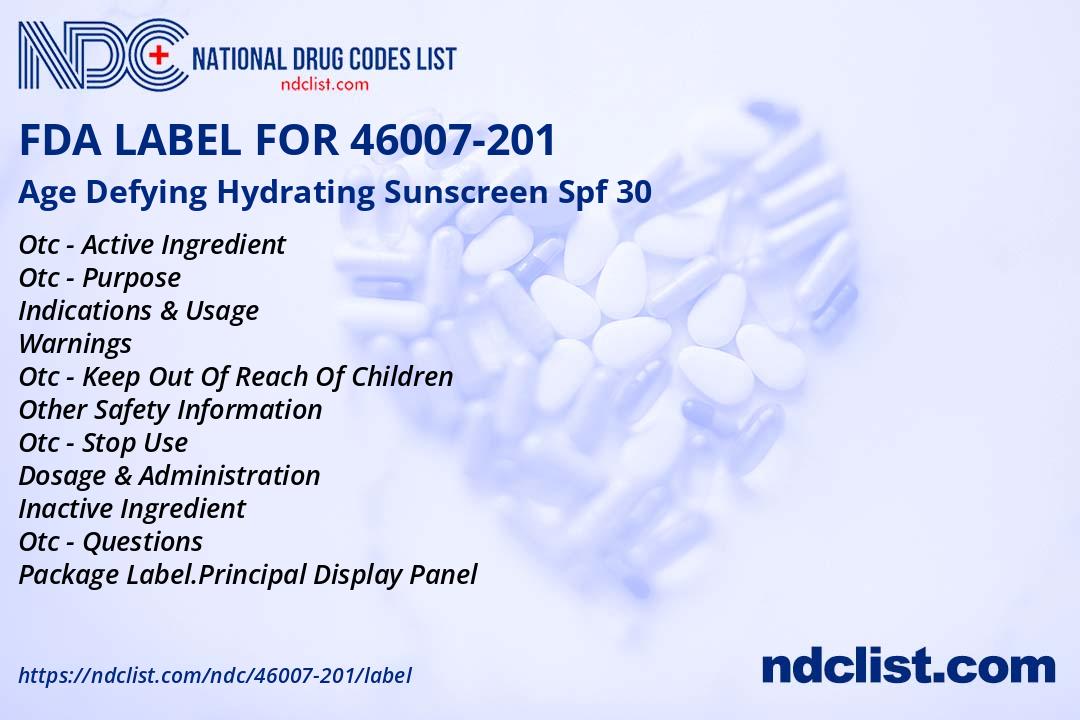 FDA Label for Age Defying Hydrating Sunscreen Spf 30 - Indications ...