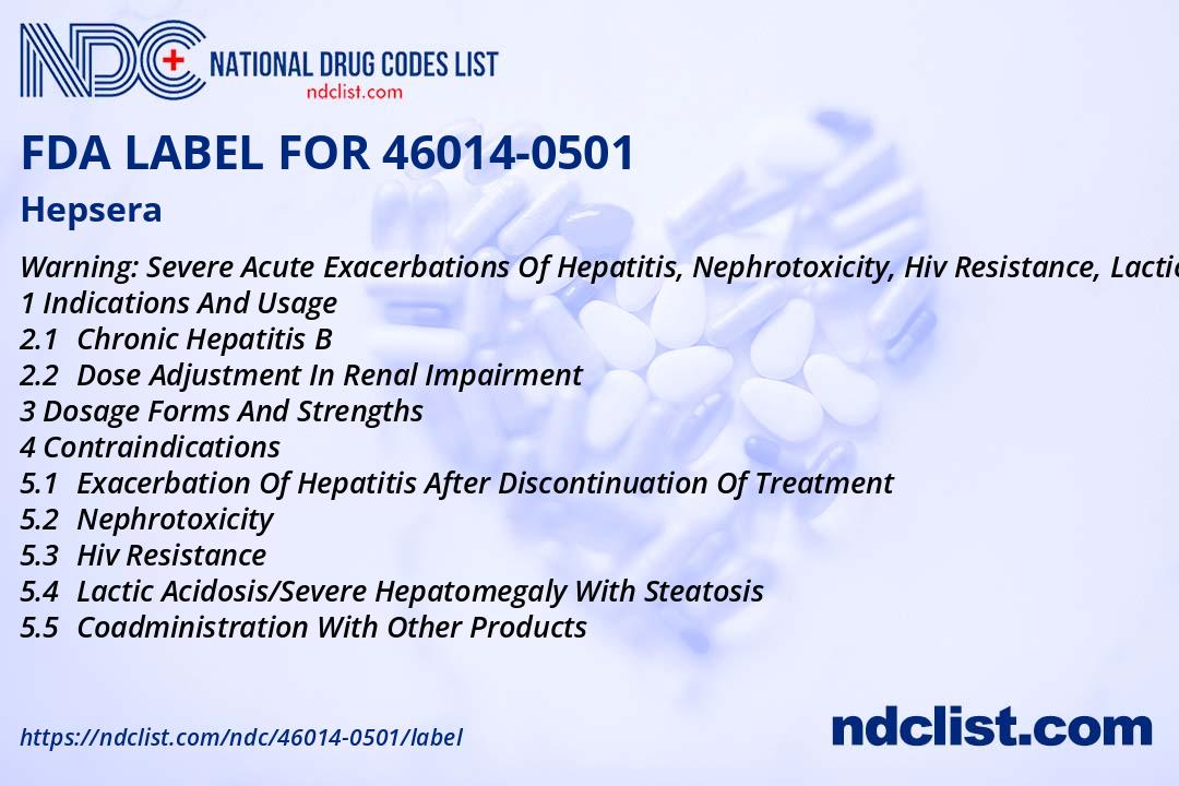 FDA Label for Hepsera - Indications, Usage & Precautions