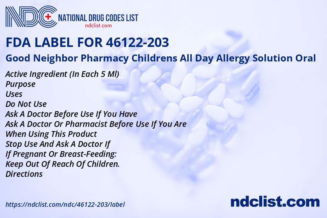 FDA Label for Good Neighbor Pharmacy Childrens All Day Allergy Solution ...