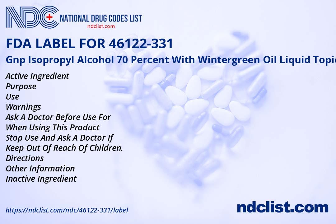 Gnp Isopropyl Alcohol 70 Perce FDA Label - NDC 46122-331