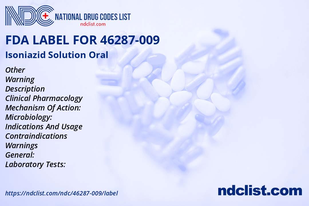 FDA Label for Isoniazid Solution Oral - Indications, Usage & Precautions