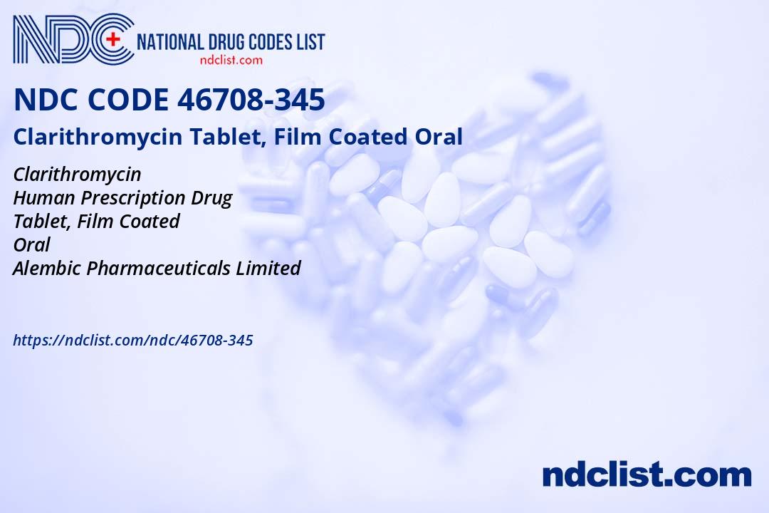 Clarithromycin Tablet, Film Coated NDC 46708-345