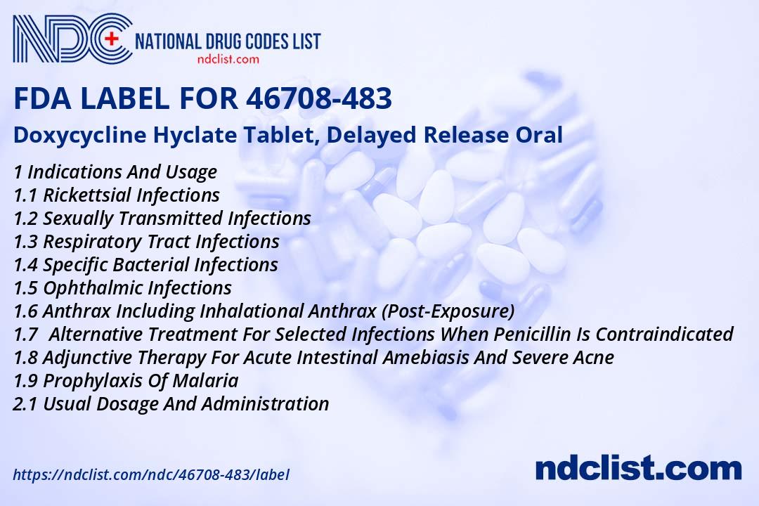 FDA Label for Doxycycline Hyclate Tablet, Delayed Release Oral ...