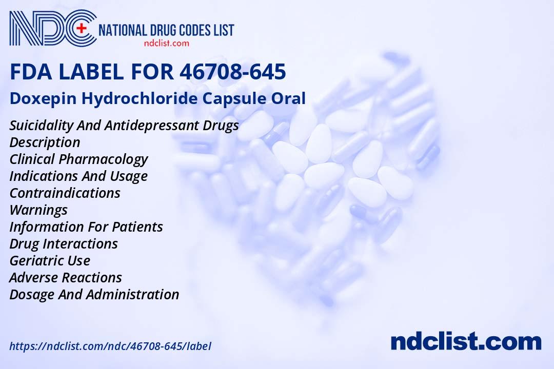 FDA Label for Doxepin Hydrochloride Capsule Oral - Indications, Usage ...