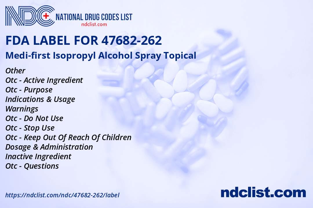 FDA Label for Medi-first Isopropyl Alcohol Spray Topical - Indications ...