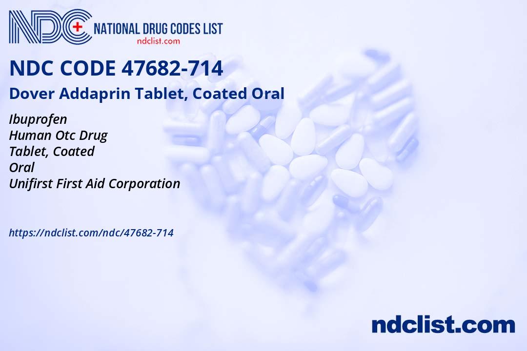 NDC 47682-714 Dover Addaprin Tablet, Coated Oral