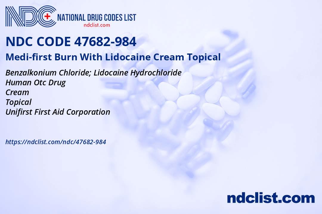Medi-first Burn With Lidocaine Cream- NDC47682-984