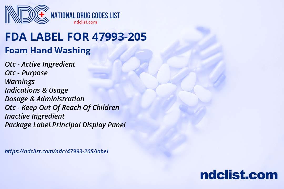 FDA Label for Foam Hand Washing - Indications, Usage & Precautions