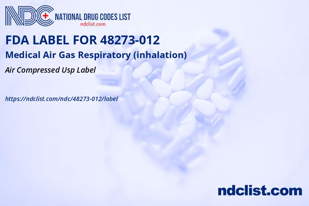 Medical Air Gas FDA Label - NDC 48273-012
