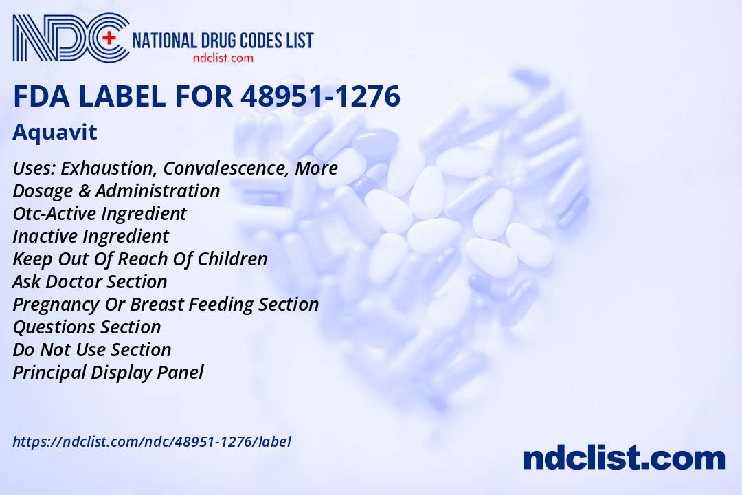 FDA Label for Aquavit - Indications, Usage & Precautions