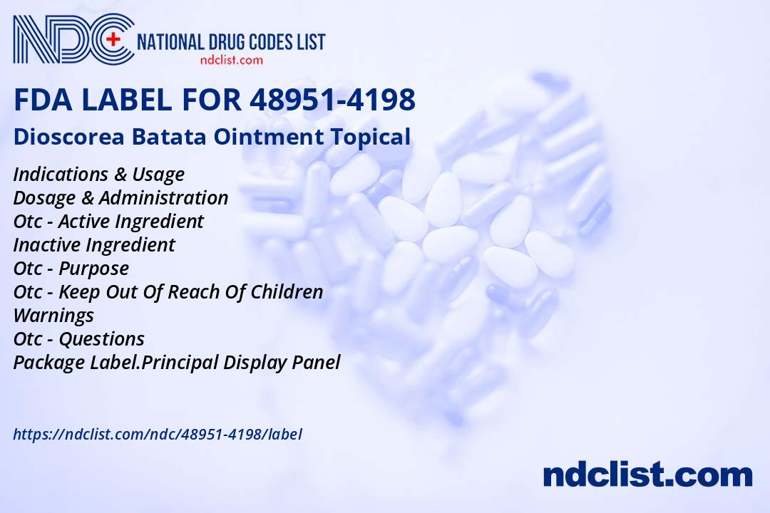 FDA Label for Dioscorea Batata Ointment Topical - Indications, Usage ...