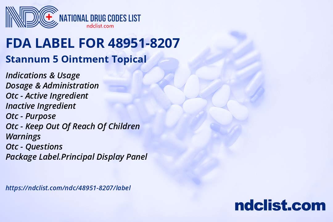 FDA Label for Stannum 5 Ointment Topical - Indications, Usage & Precautions