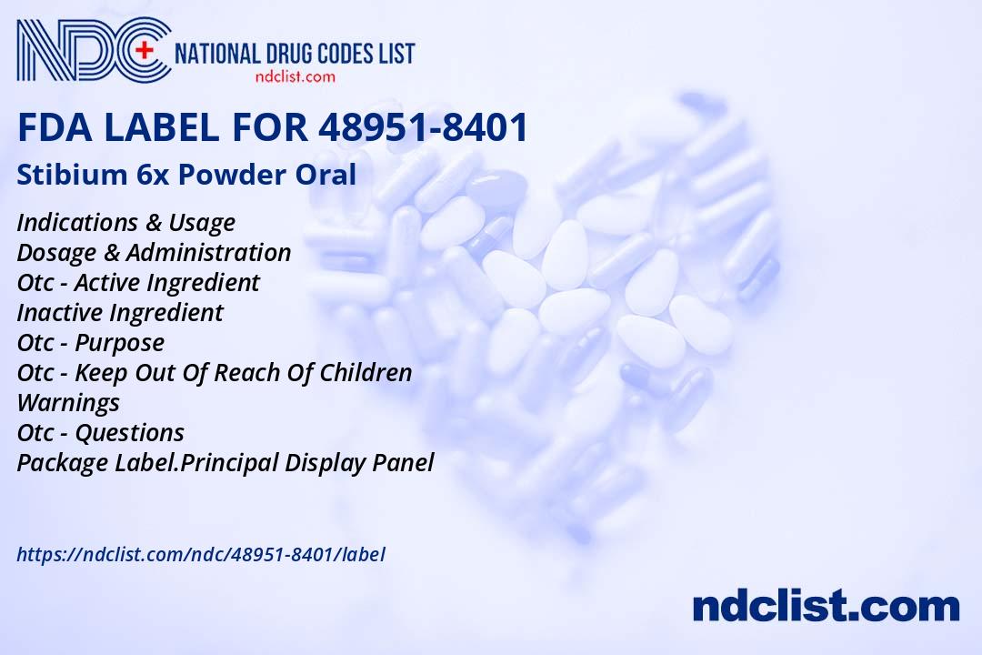 Stibium 6x Powder- FDA Label NDC48951-8401