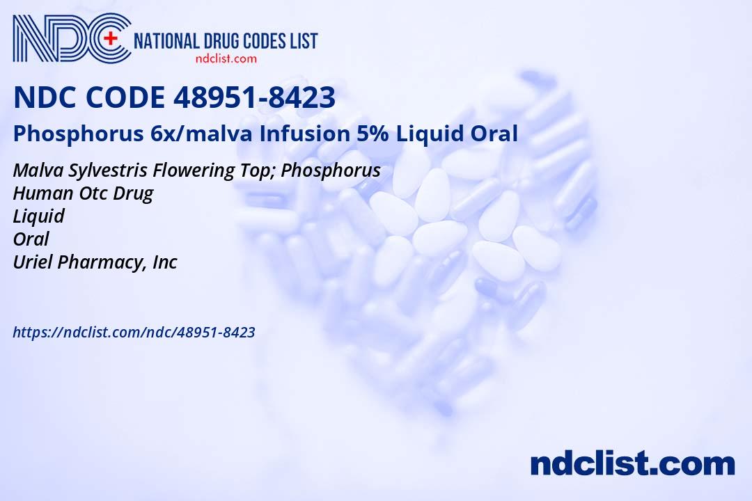 NDC 48951-8423 Phosphorus 6x/malva Infusion 5% Liquid Oral
