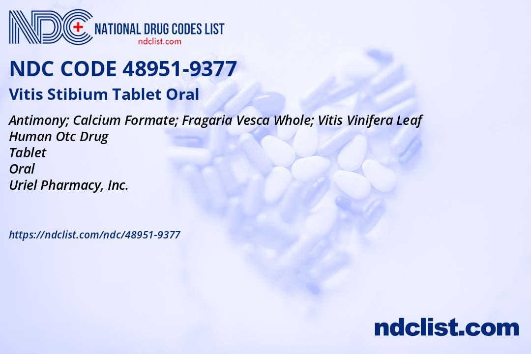 NDC 48951-9377 Vitis Stibium Tablet Oral