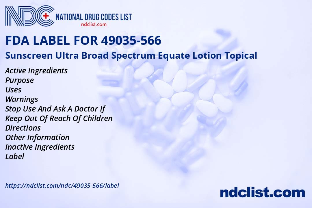 FDA Label for Sunscreen Ultra Broad Spectrum Equate Lotion Topical ...