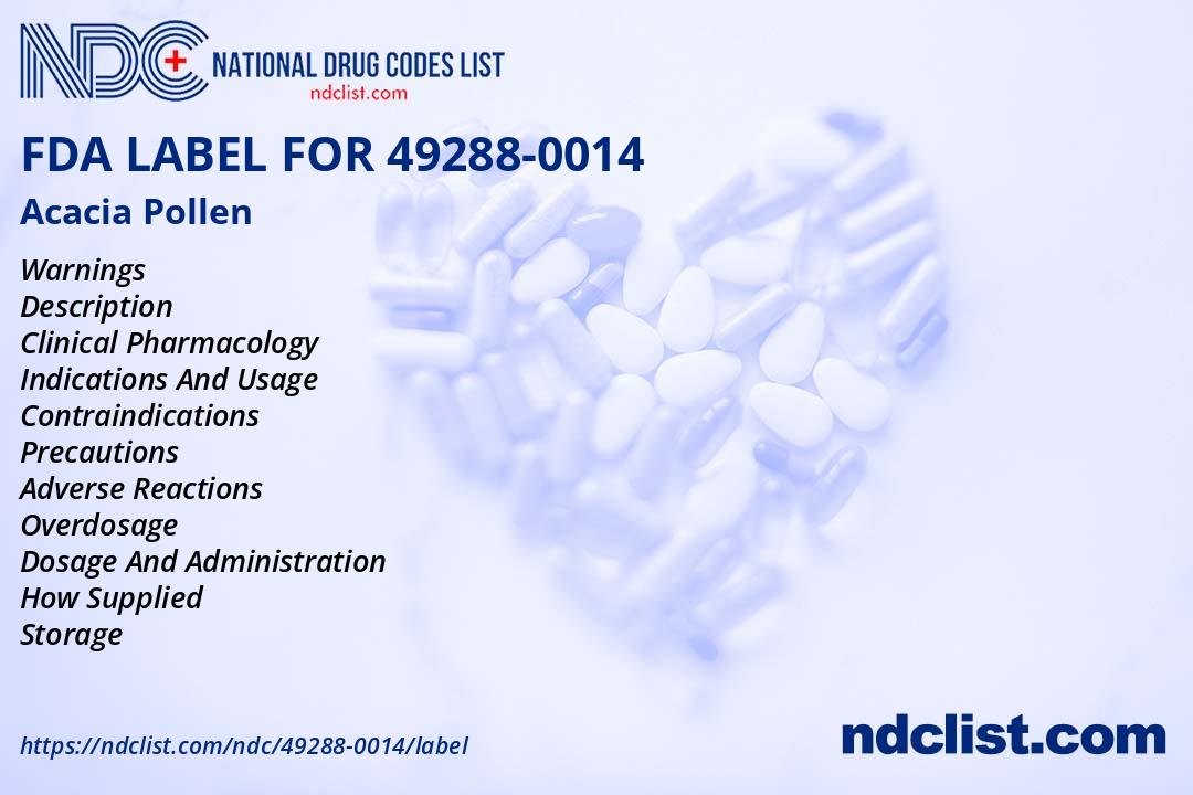 FDA Label for Acacia Pollen - Indications, Usage & Precautions