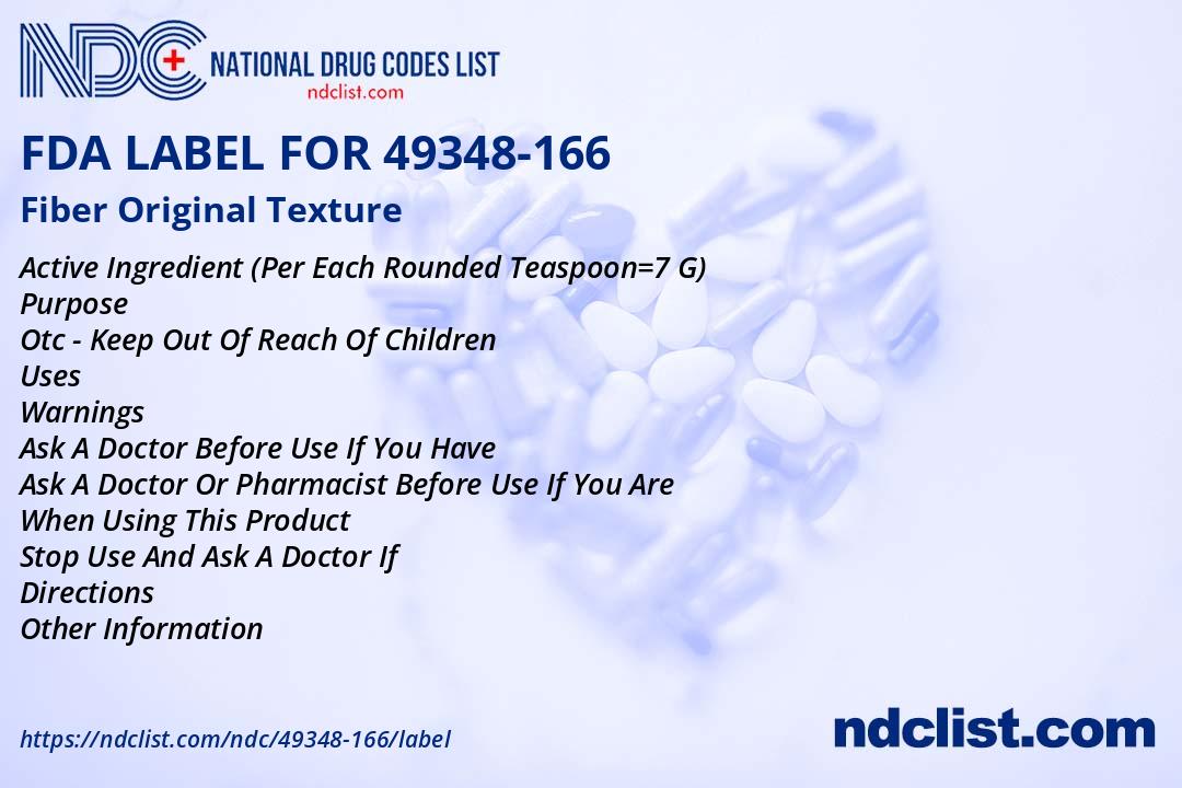 Fiber Original Texture FDA Label - NDC 49348-166
