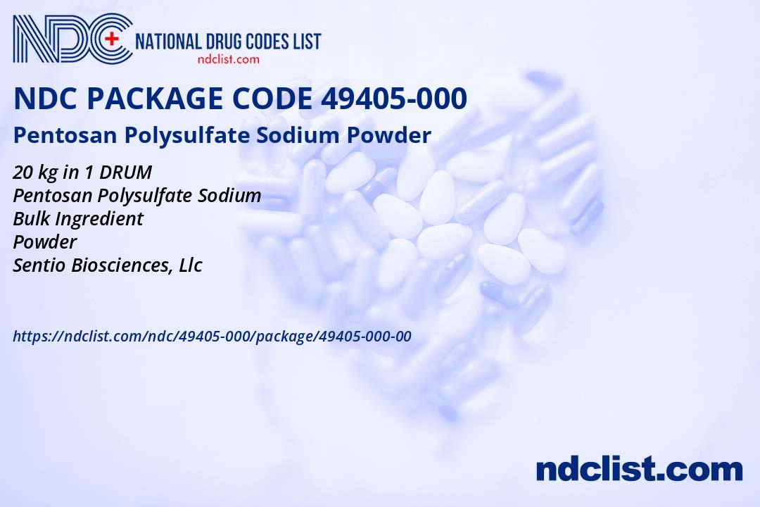 NDC Package 49405-000-00 Pentosan Polysulfate Sodium Powder