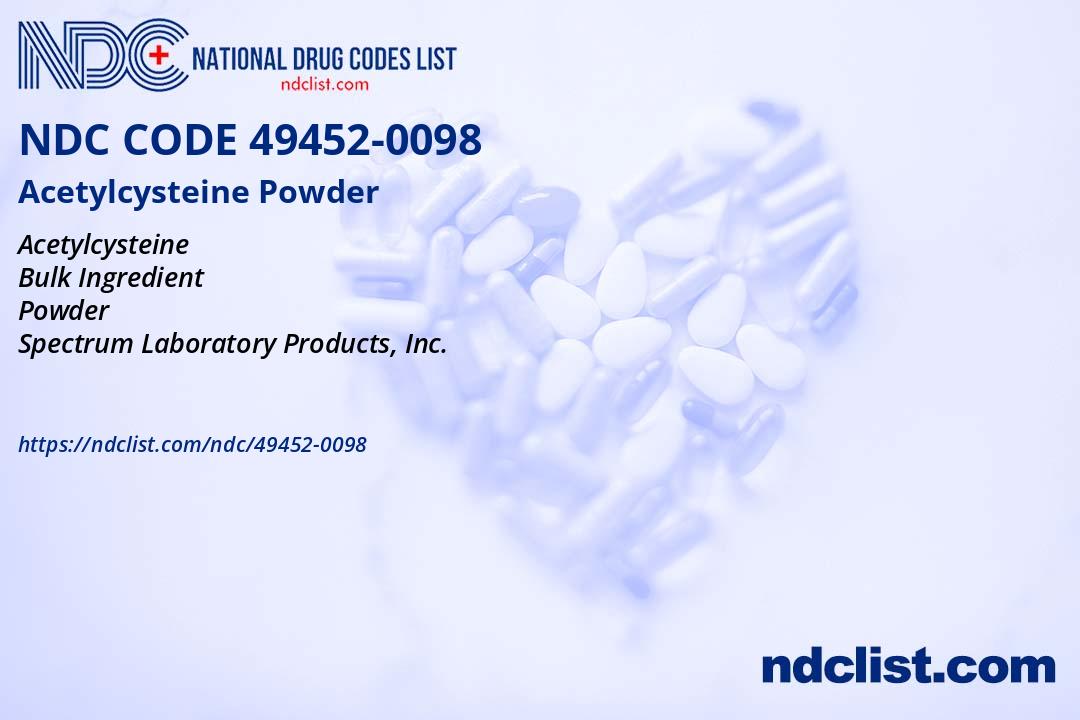 NDC 49452-0098 Acetylcysteine Powder