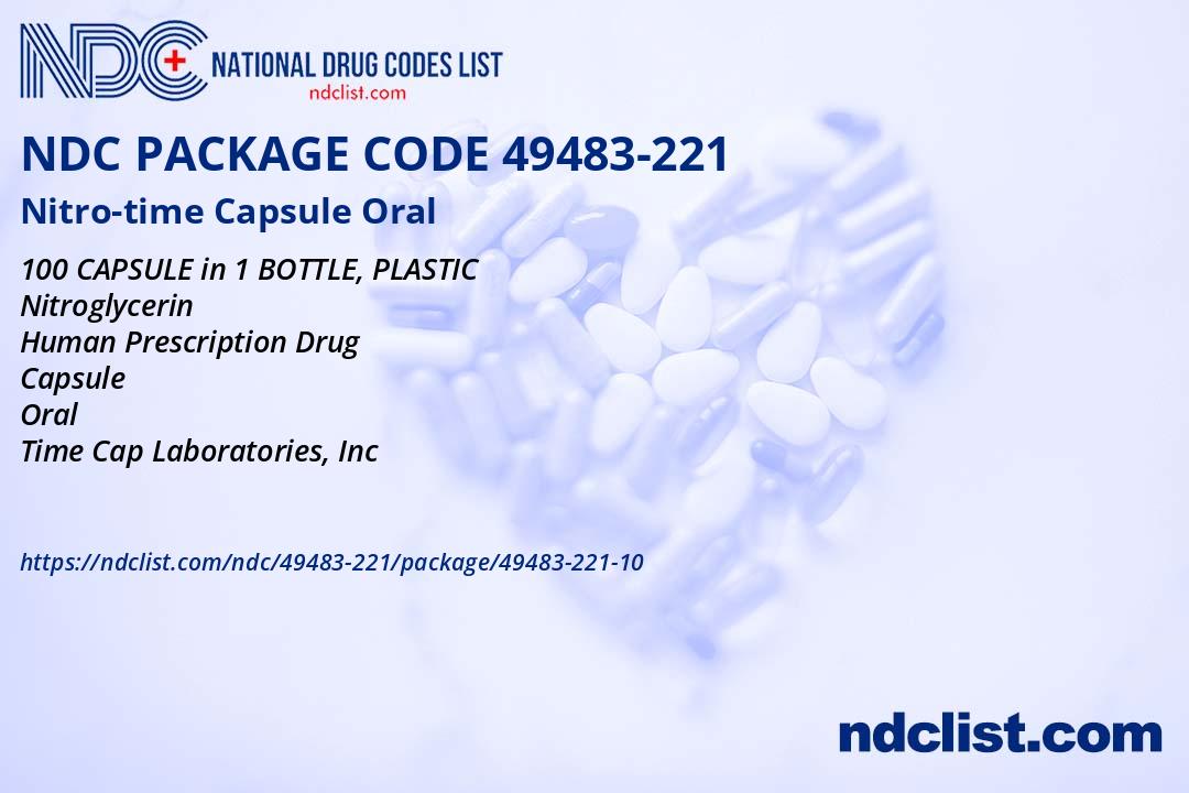 NDC Package 49483-221-10 Nitro-time Capsule Oral