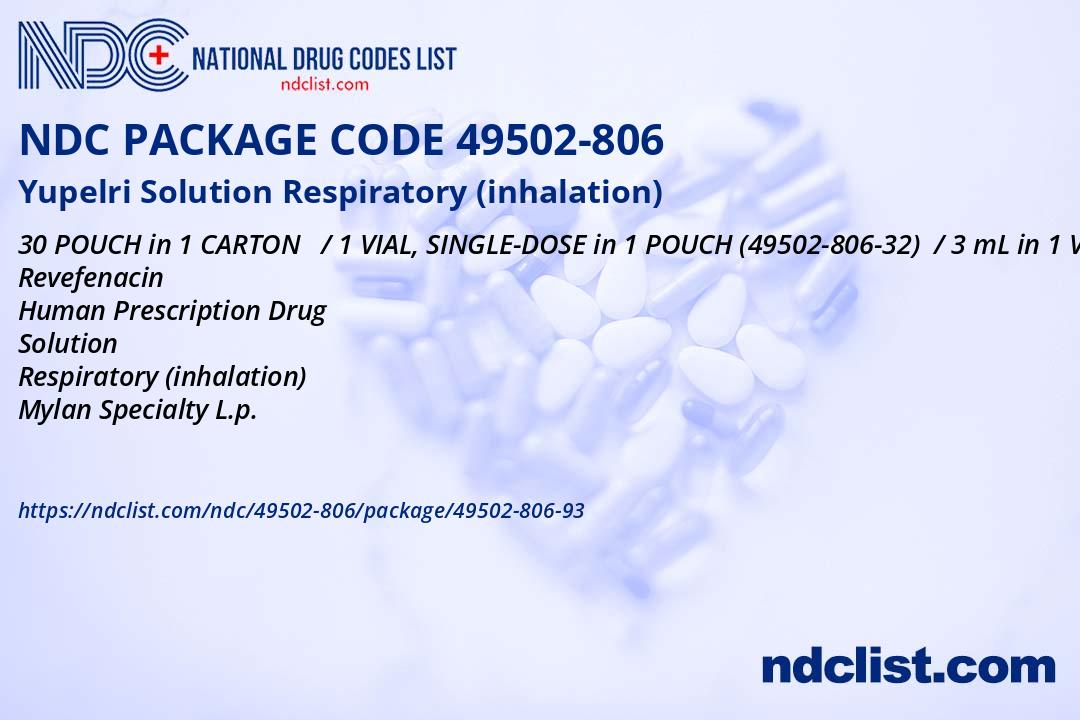 NDC Package 49502-806-93 Yupelri Solution Respiratory (inhalation)
