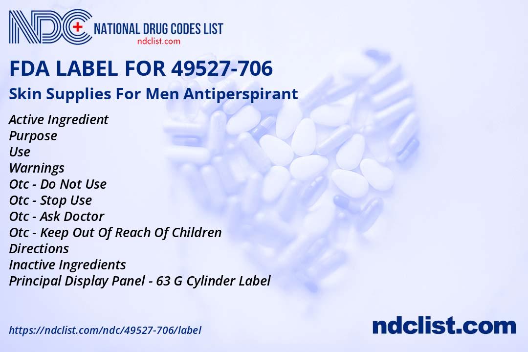 Skin Supplies For Men FDA Label - NDC 49527-706
