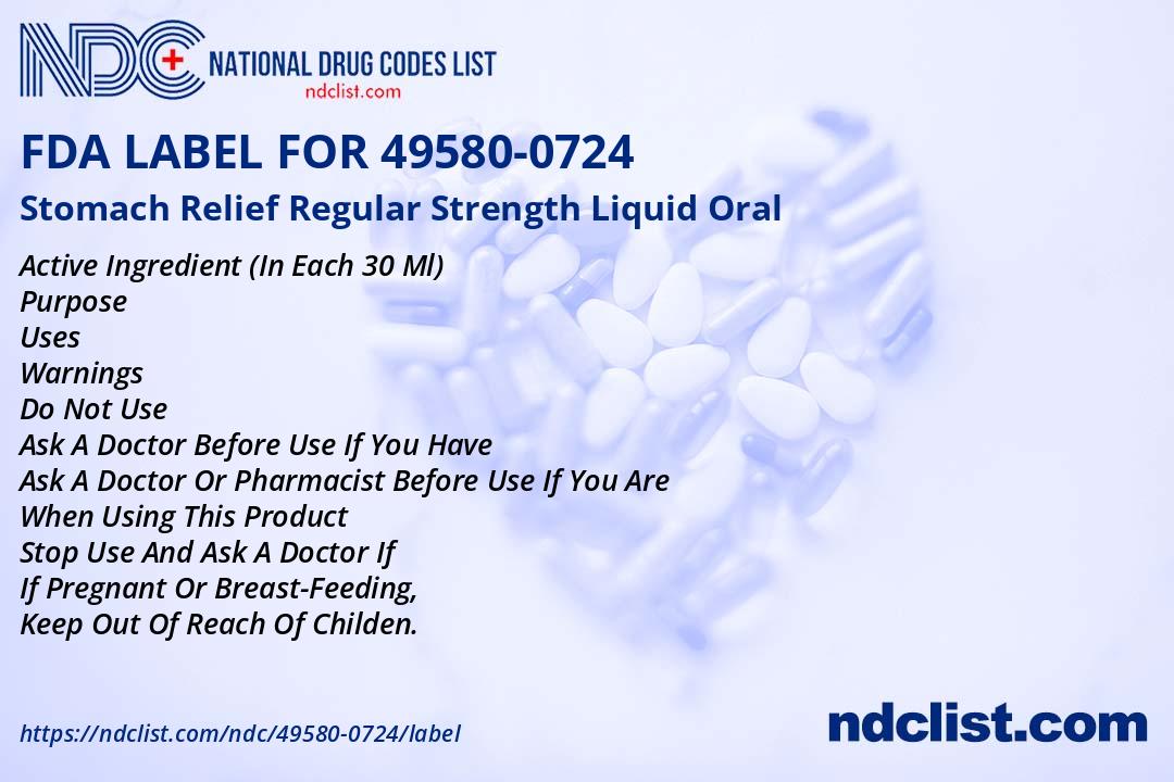 Stomach Relief Liquid- FDA Label NDC49580-0724