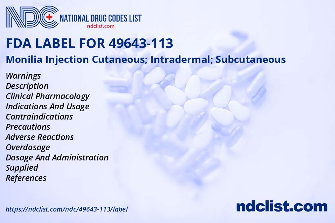 FDA Label for Monilia Injection Cutaneous; Intradermal; Subcutaneous ...