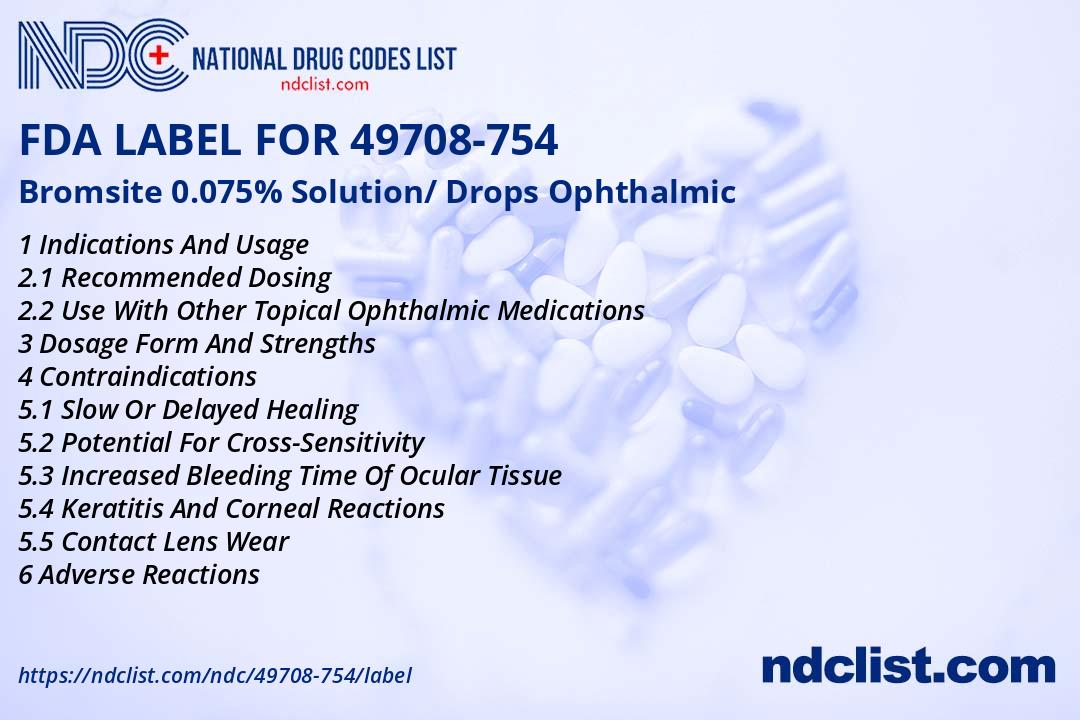 FDA Label for Bromsite 0.075% Solution/ Drops Ophthalmic - Indications ...