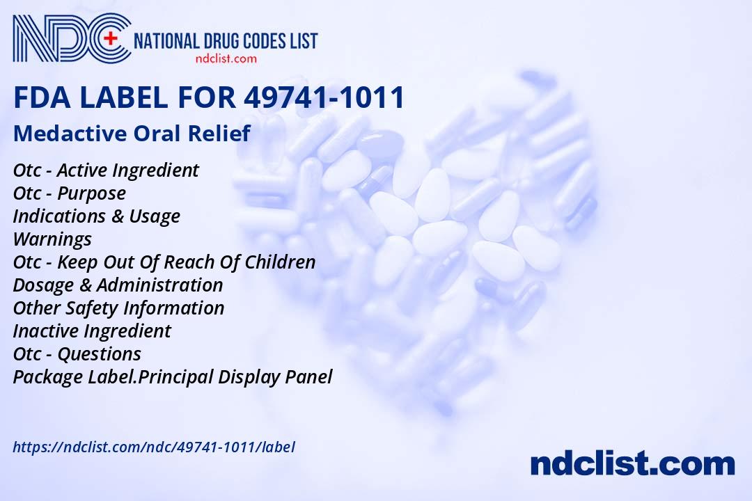 Medactive Oral Relief- FDA Label NDC49741-1011