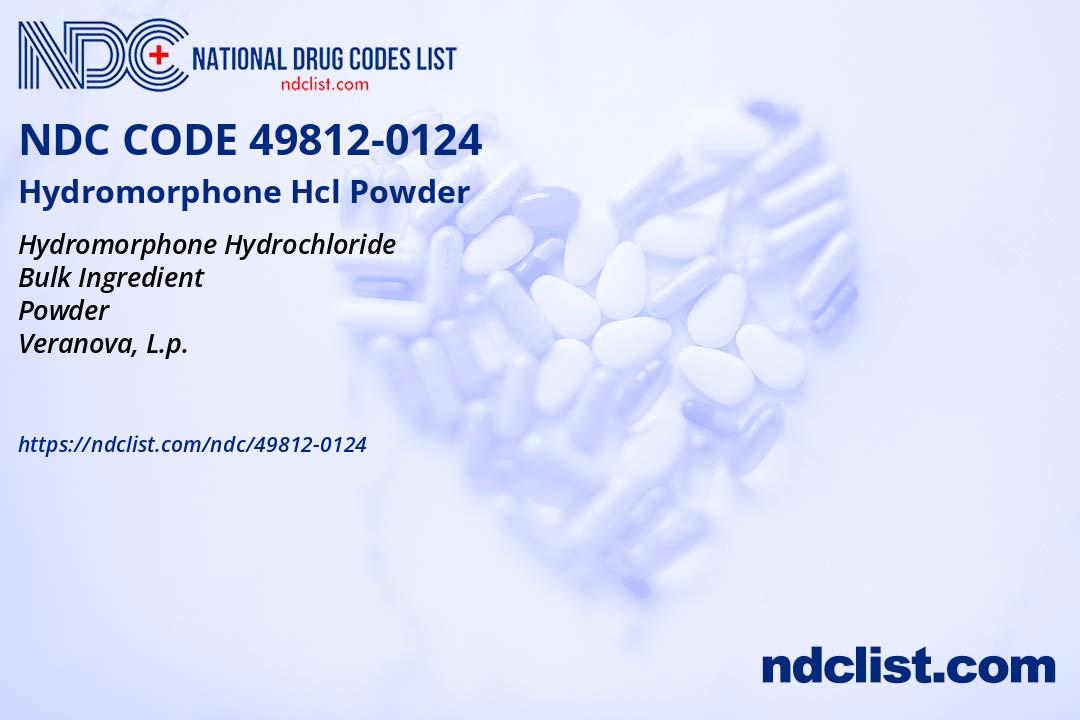 NDC 49812-0124 Hydromorphone Hcl Powder