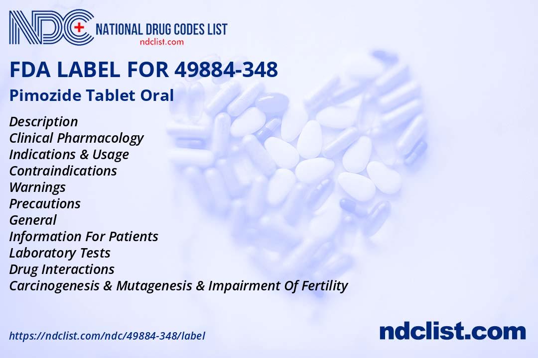 FDA Label for Pimozide Tablet Oral - Indications, Usage & Precautions