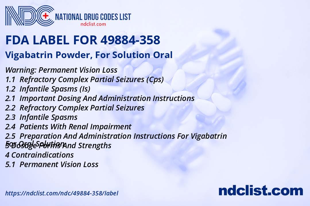 FDA Label for Vigabatrin Powder, For Solution Oral - Indications, Usage ...