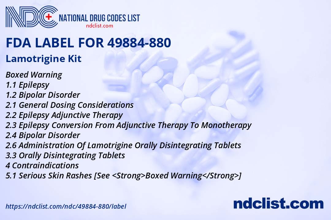 Lamotrigine Kit- FDA Label NDC49884-880