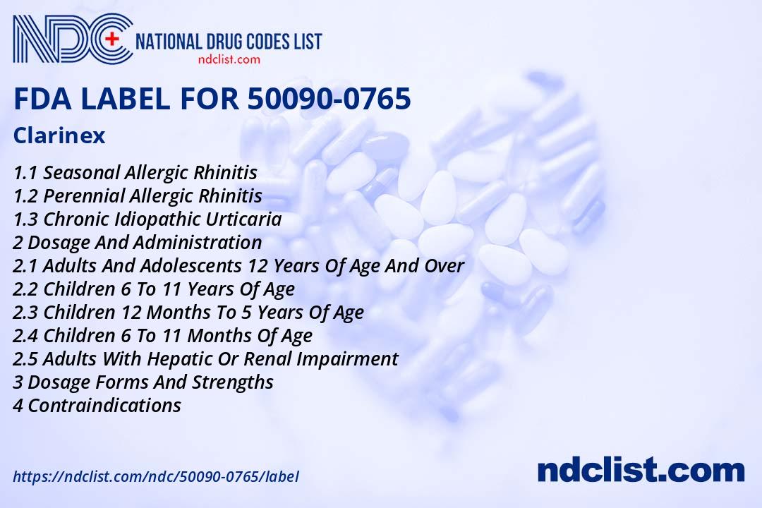 FDA Label for Clarinex - Indications, Usage & Precautions